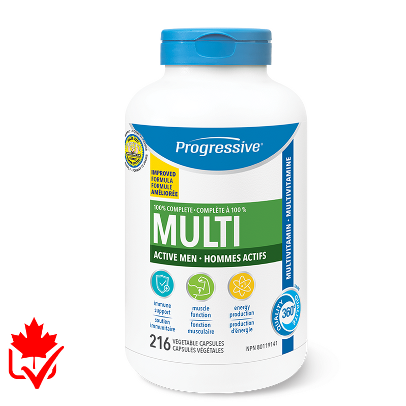 Progressive Multivitamin Active homme 216 caps — Popeye's Suppléments